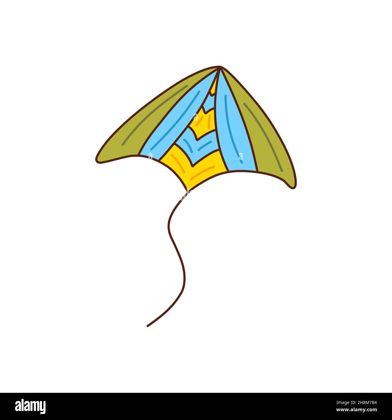 Kite. Toy flying in the air on a string, soaring in sky in wind ...