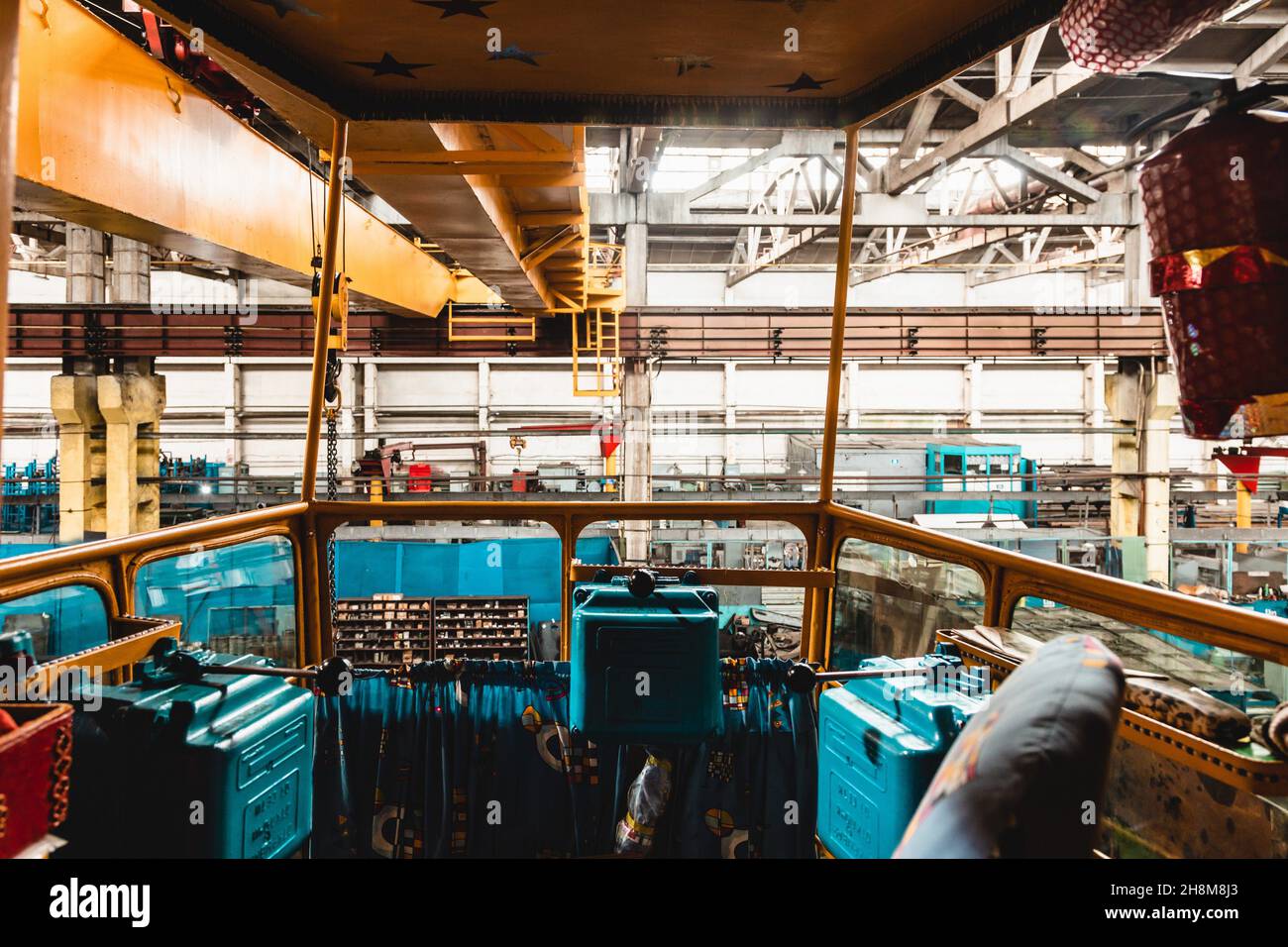 Ufa, Russia. October 9, 2021: The interior of an old manufacturing ...