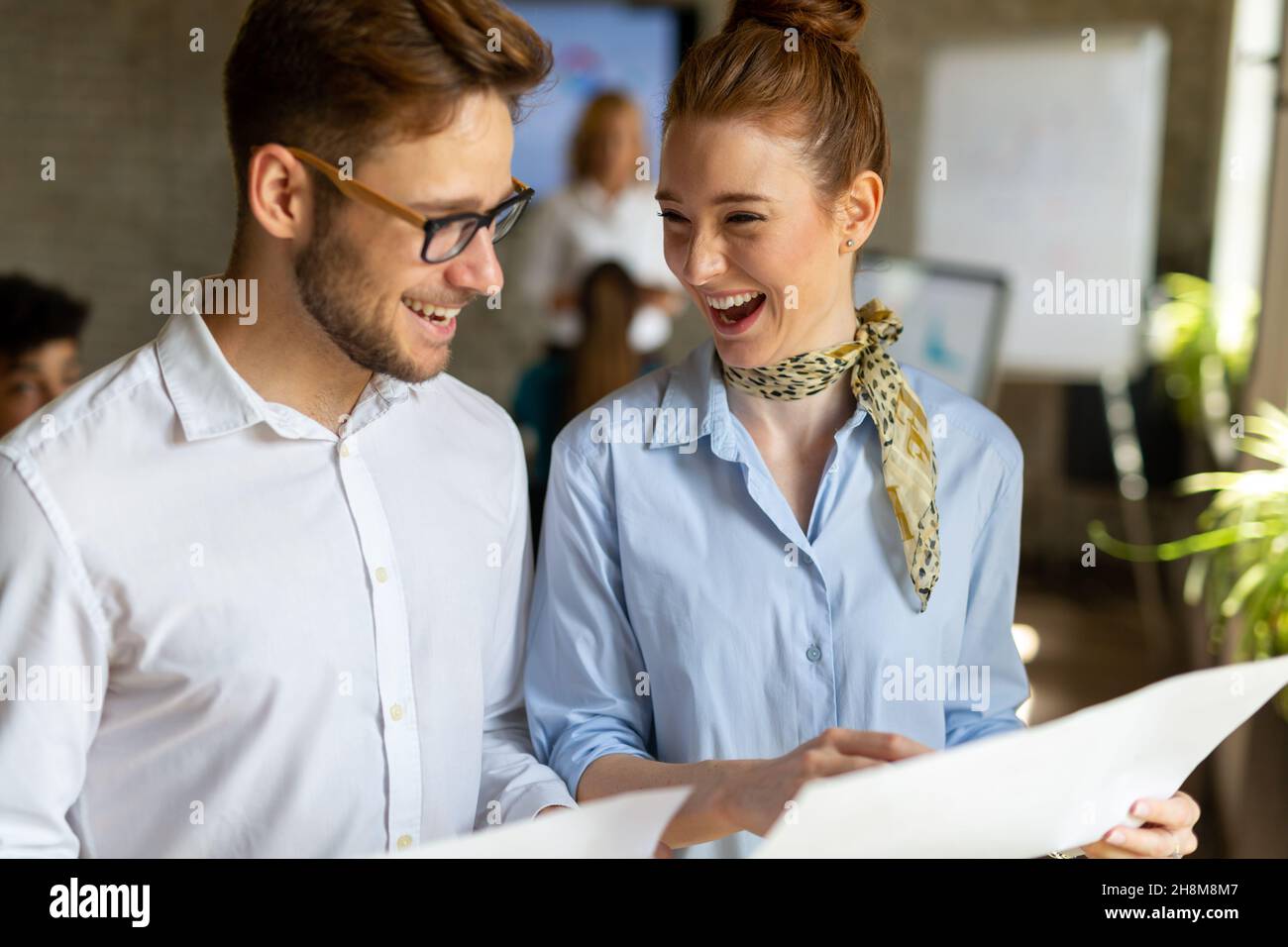 Group of success people working together at corporate workplace ...