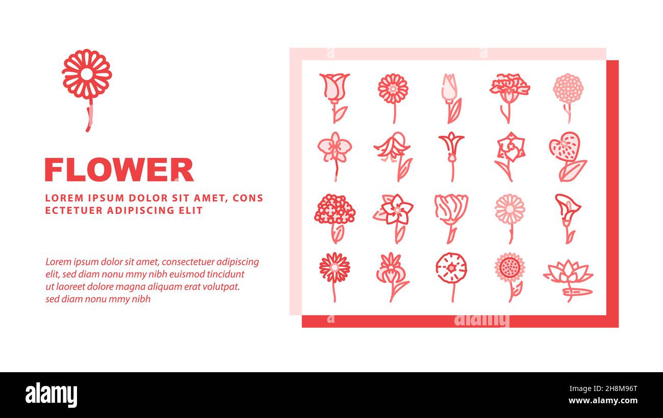 Flower Natural Aromatic Plant Landing Header Vector Stock Vector Image ...