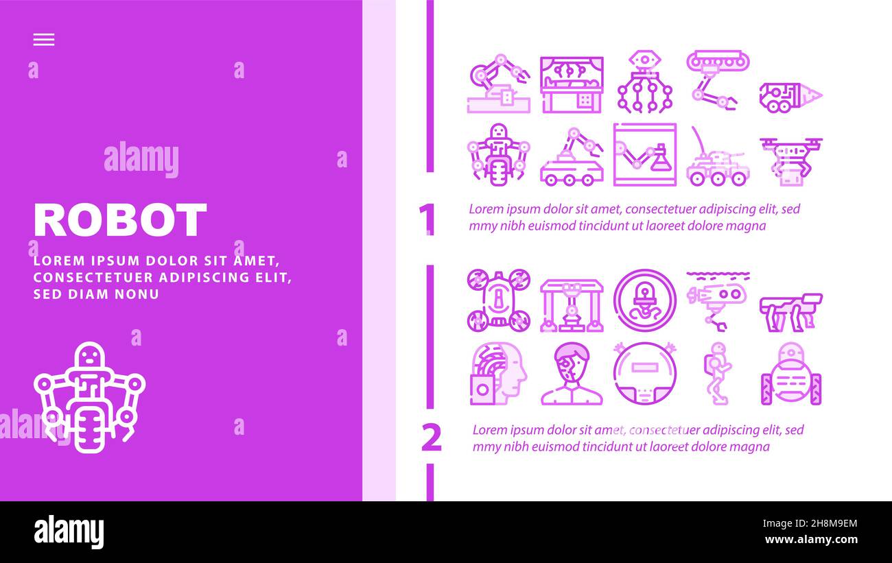 Robot Future Electronic Equipment Landing Header Vector Stock Vector ...