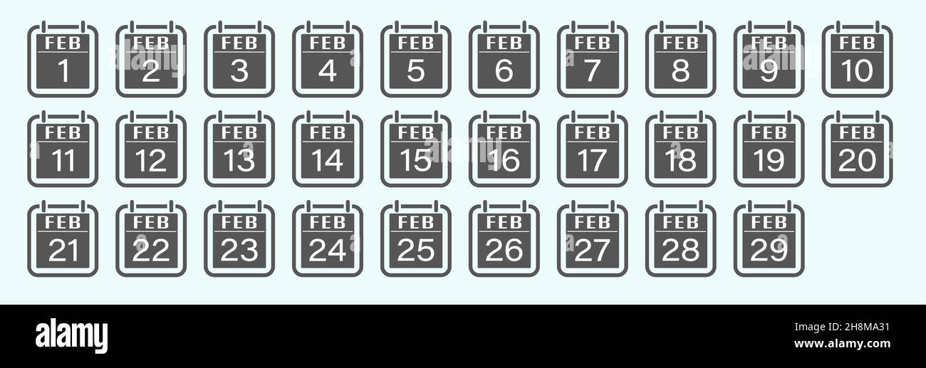 February is a month with numbers. A set of calendar sheets for a ...