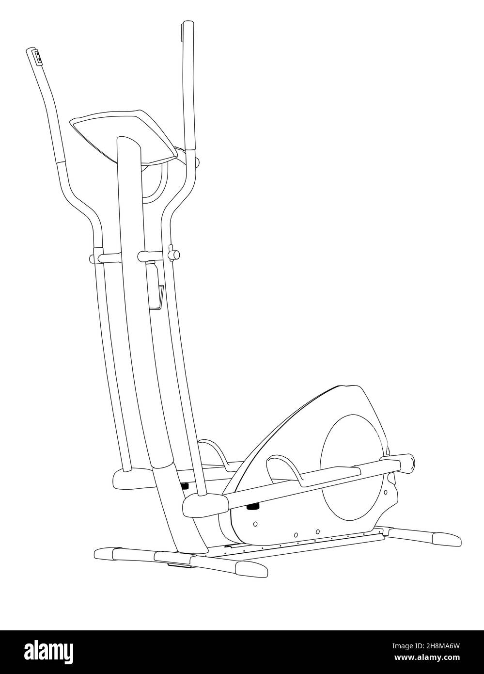 Running machine contour from black lines isolated on white background ...