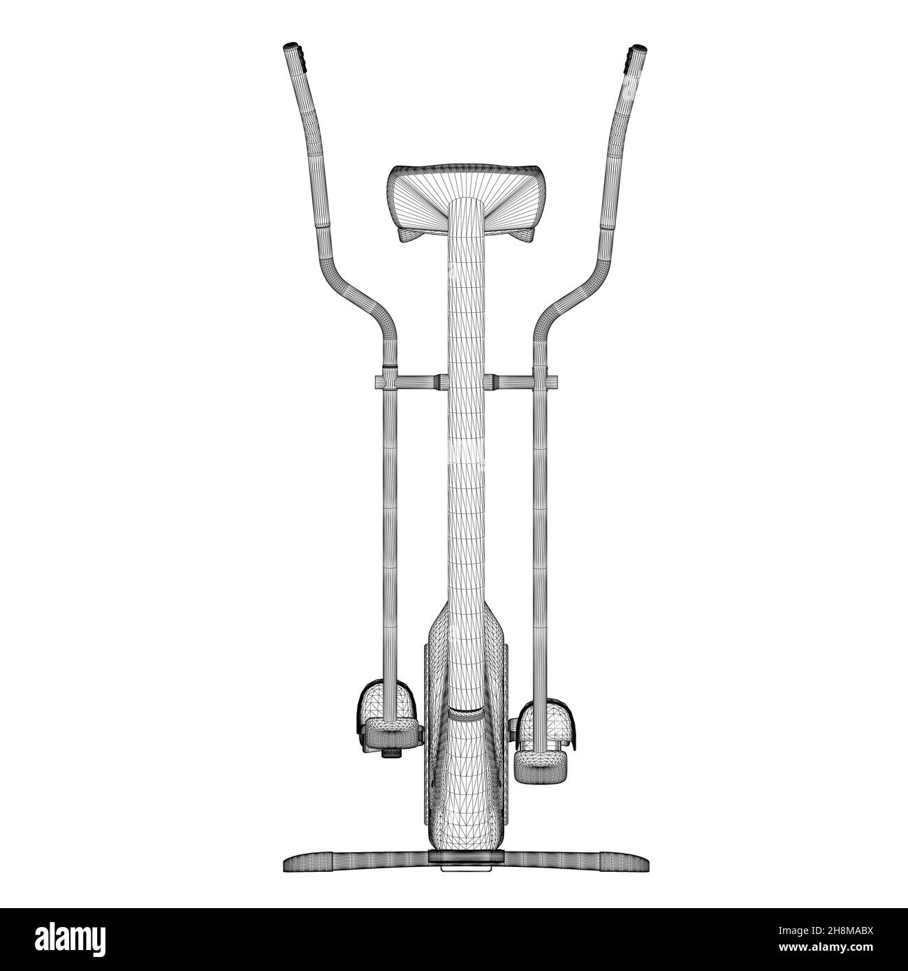 Jogging machine wireframe made of black lines isolated on white ...
