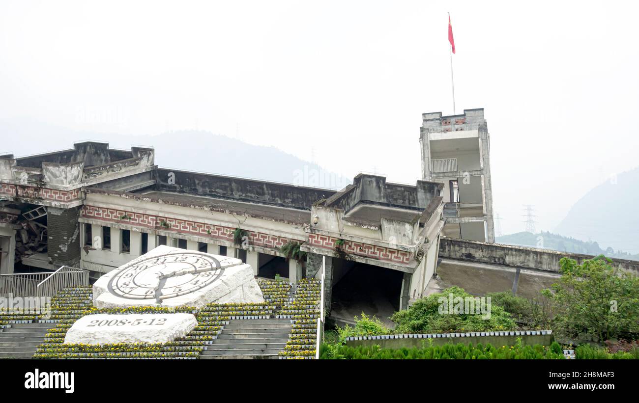 Damage buildings after the Wenchuan earthquake, Sichuan, China Stock ...