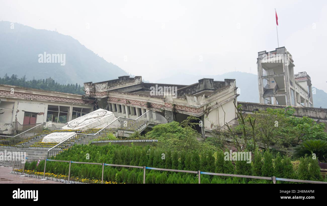 Damage buildings after the Wenchuan earthquake, Sichuan, China Stock ...
