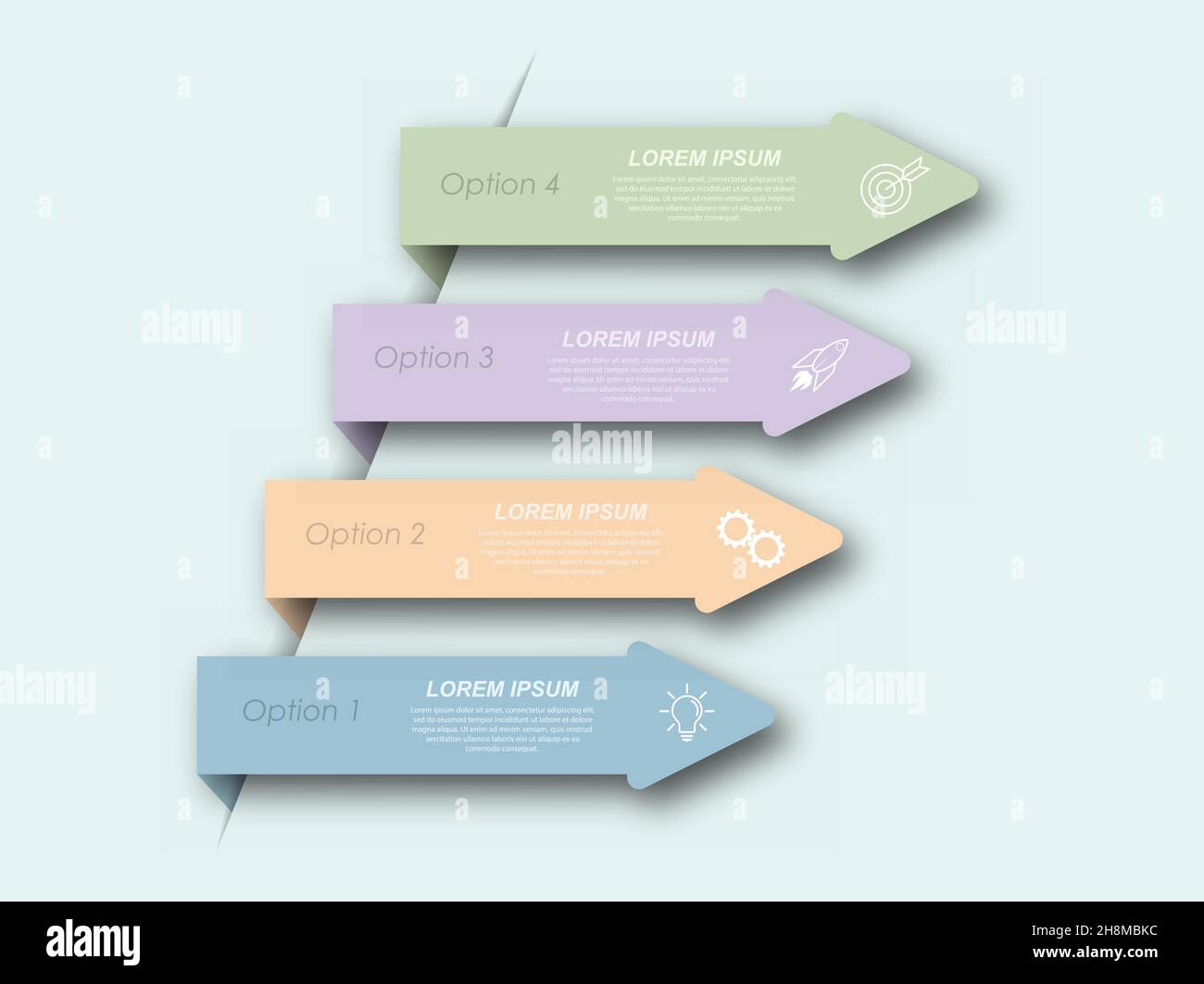 Infographics with pictograms. Template of 4 stages of business ...