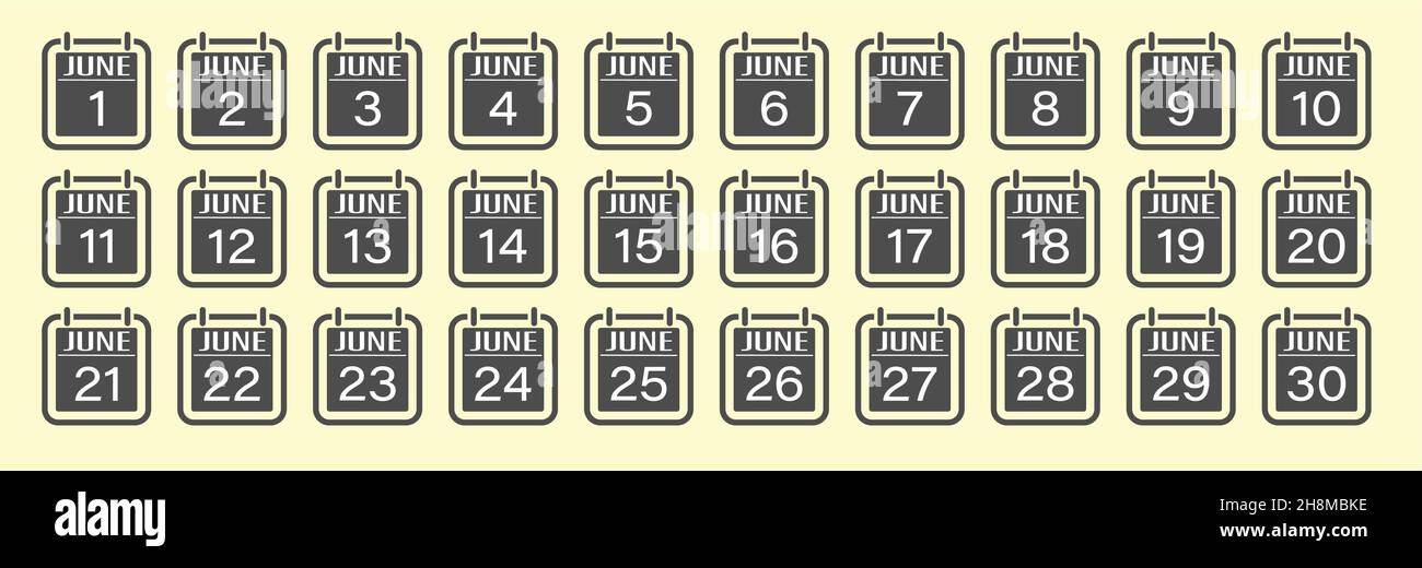 June is a month with numbers. A set of calendar sheets for a website ...