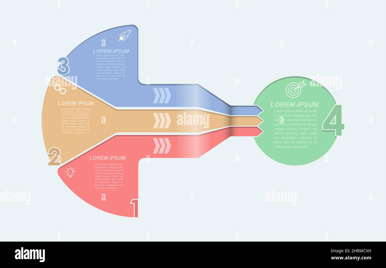Infographics with pictograms. Template of 3 stages of business ...