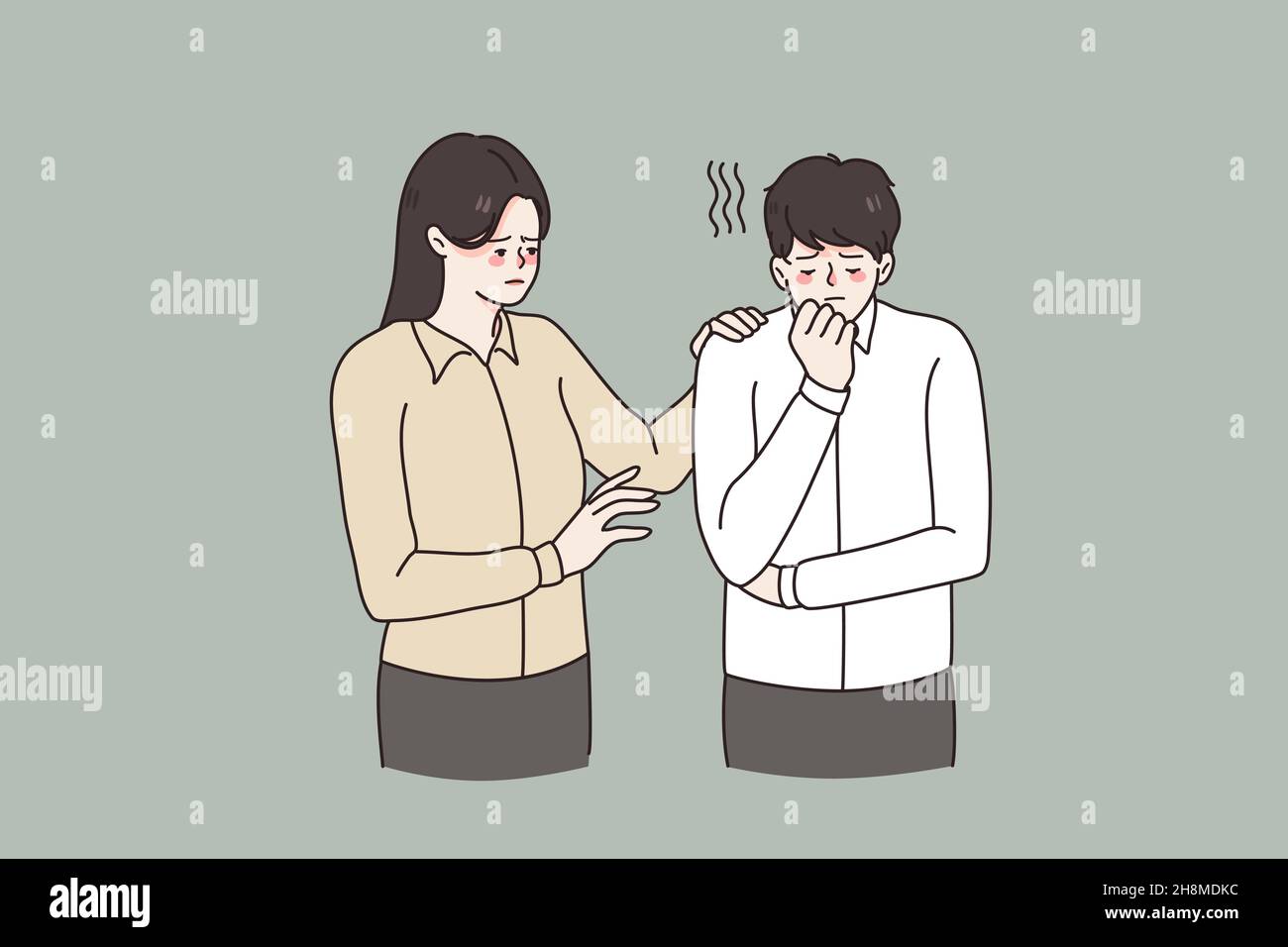 Couple hug sad Stock Vector Images - Alamy