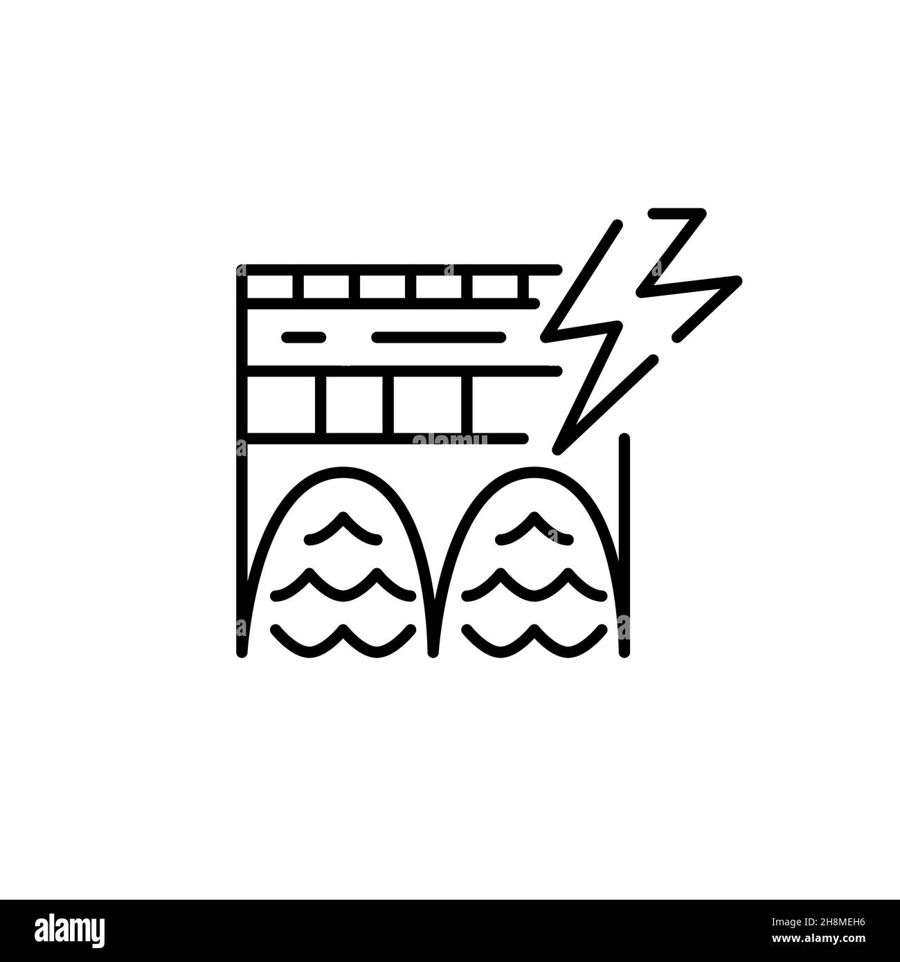 Hydroelectric power generation. Sustainable renewable energy source ...
