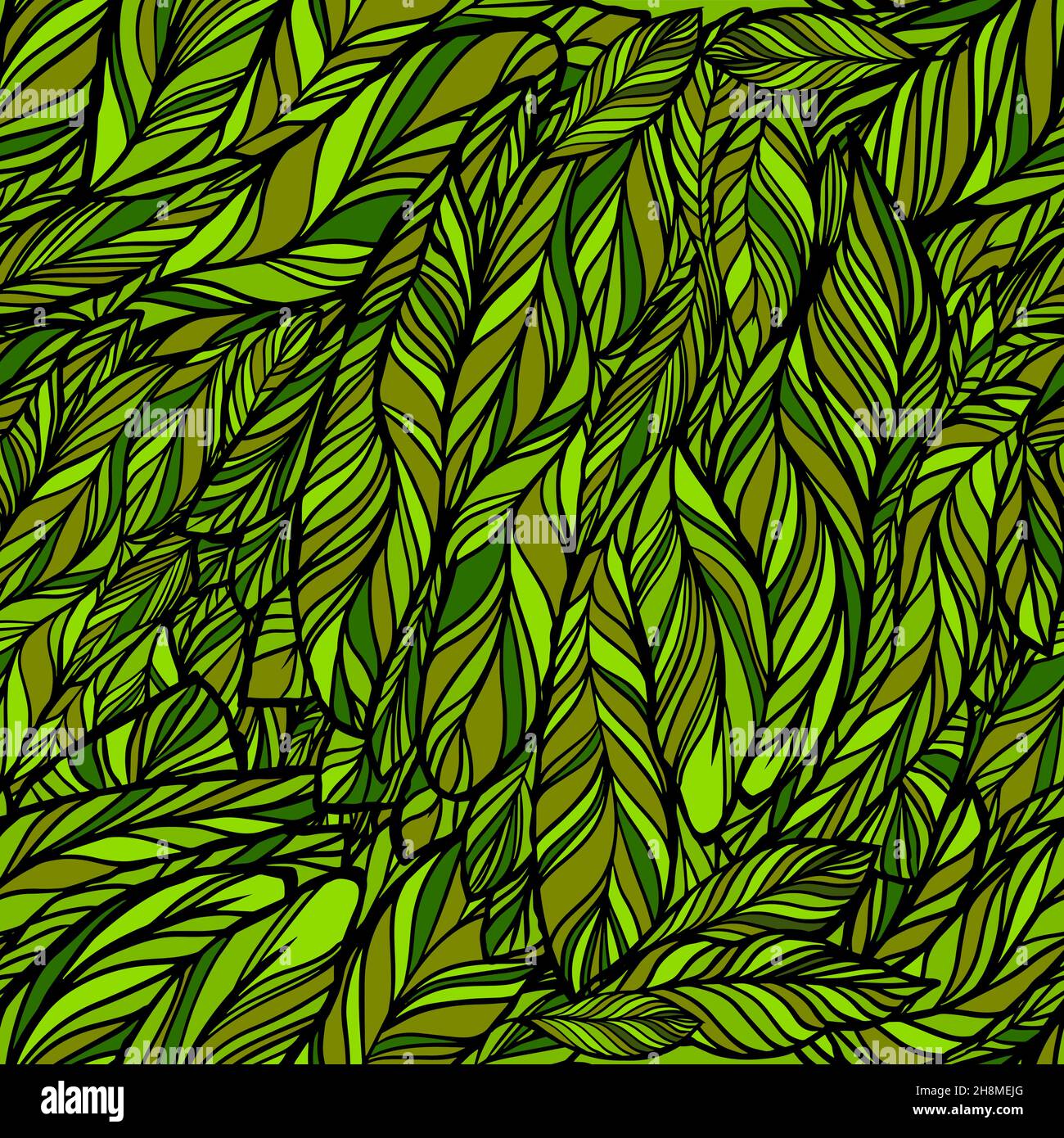 Graphic leaves seamless background. Vector illustration Stock Vector ...