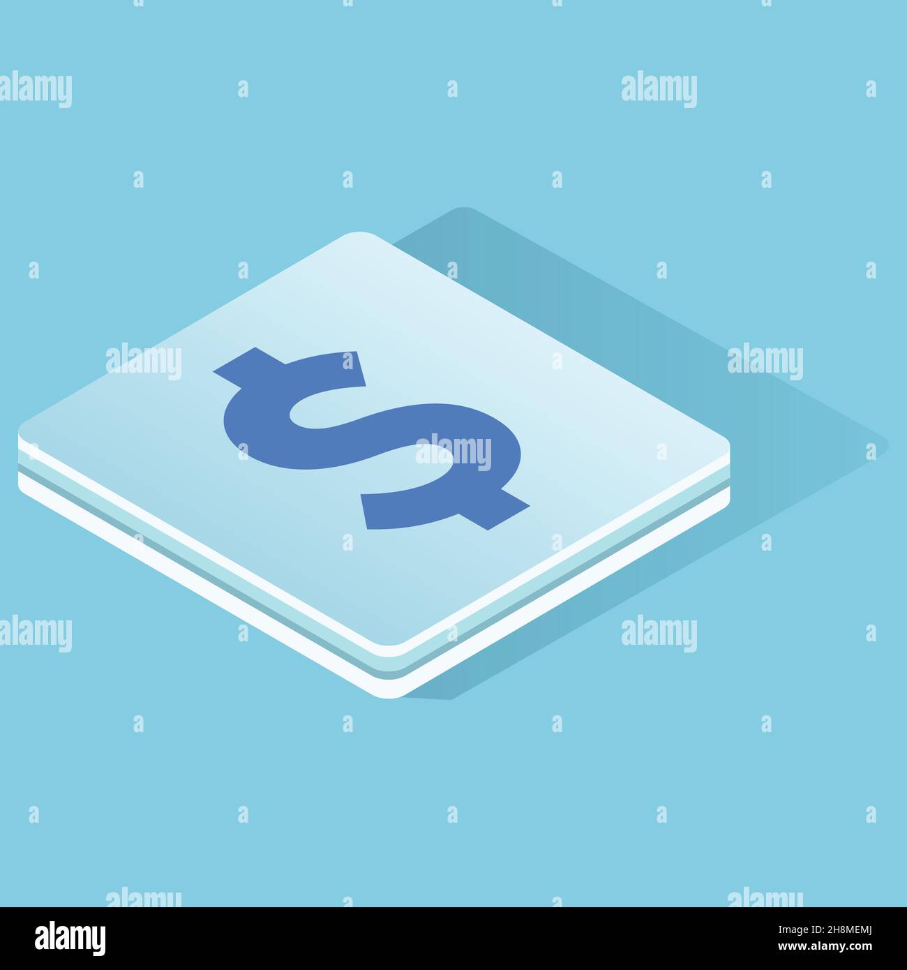 Dollar Sign. Isolated 3D Element. Money, Currency Card. Vector ...