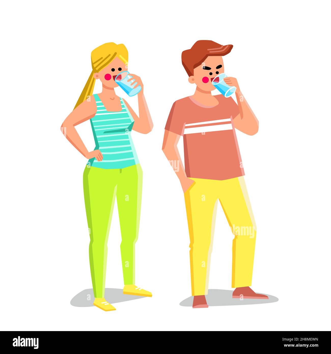 drinking water people vector Stock Vector Image & Art - Alamy