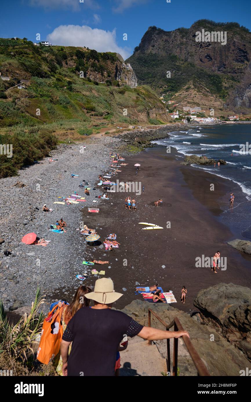Maiata Beach, Porto da Cruz, Madeira Island Stock Photo - Alamy