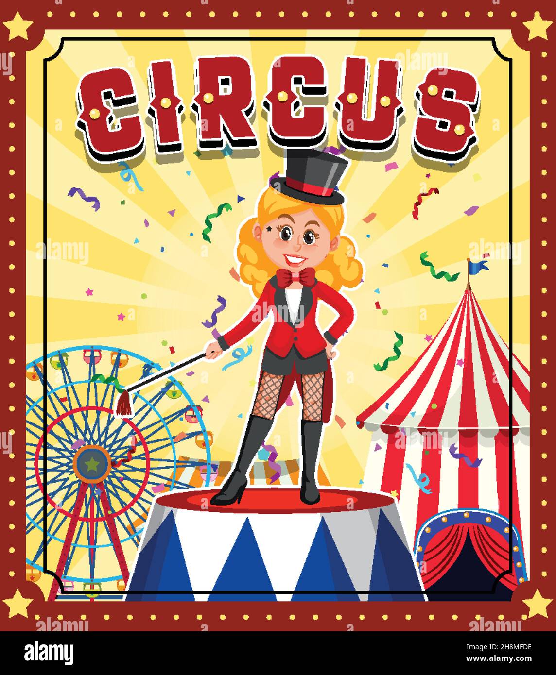 Circus banner design with illustration Stock Vector Image & Art - Alamy