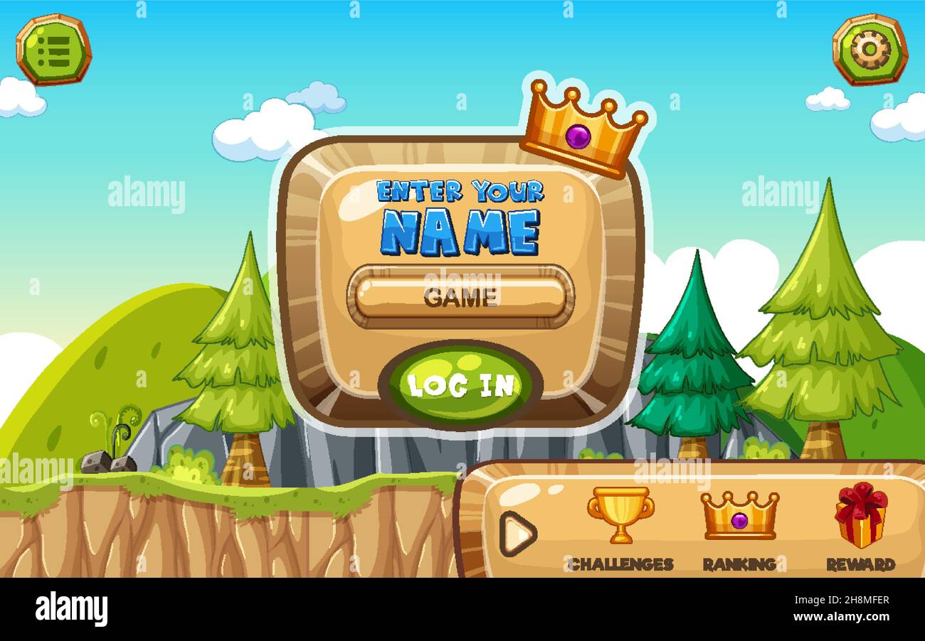 Platform game user interface design illustration Stock Vector Image ...