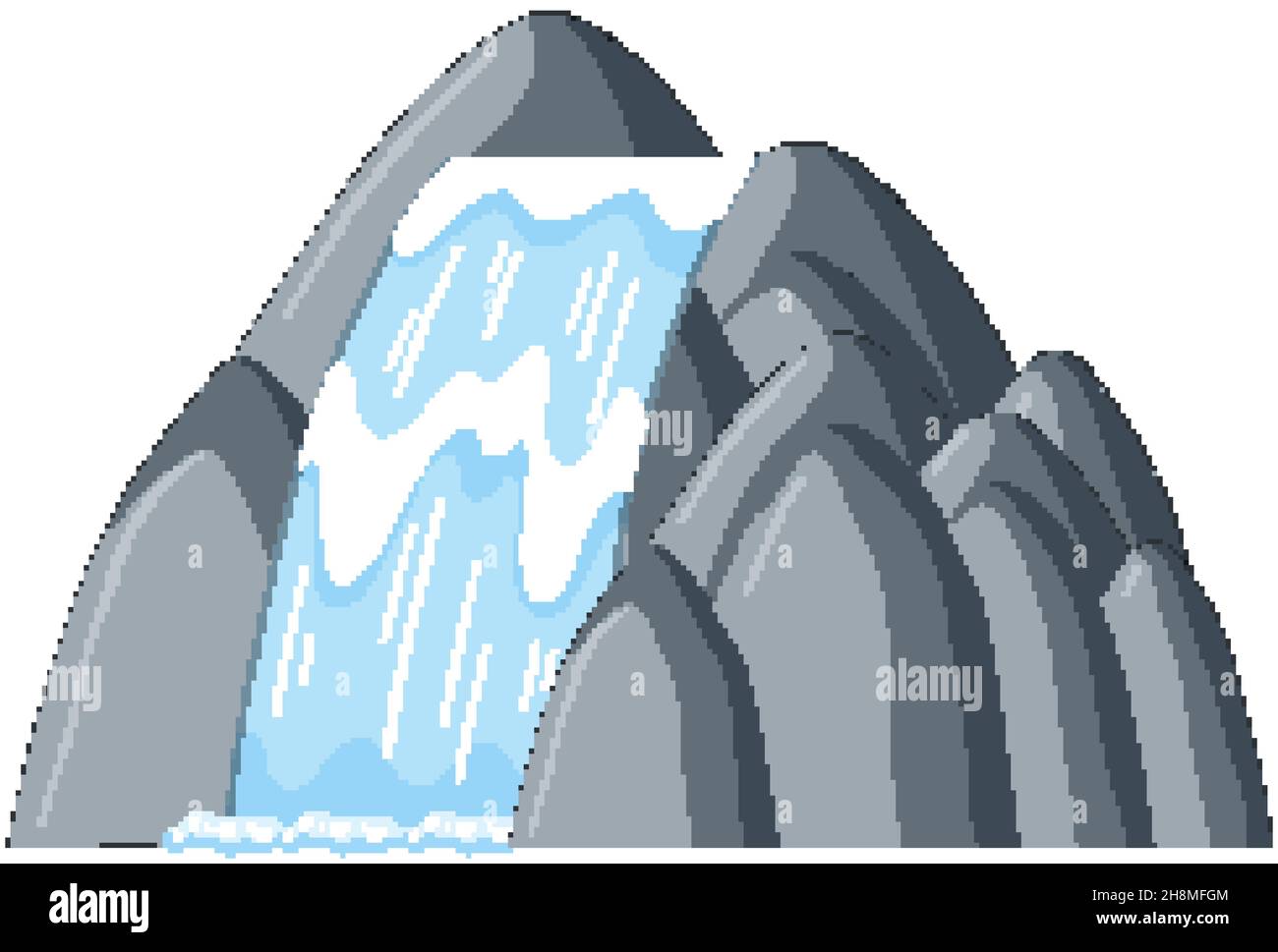 Isolated waterfall in cartoon style illustration Stock Vector Image ...