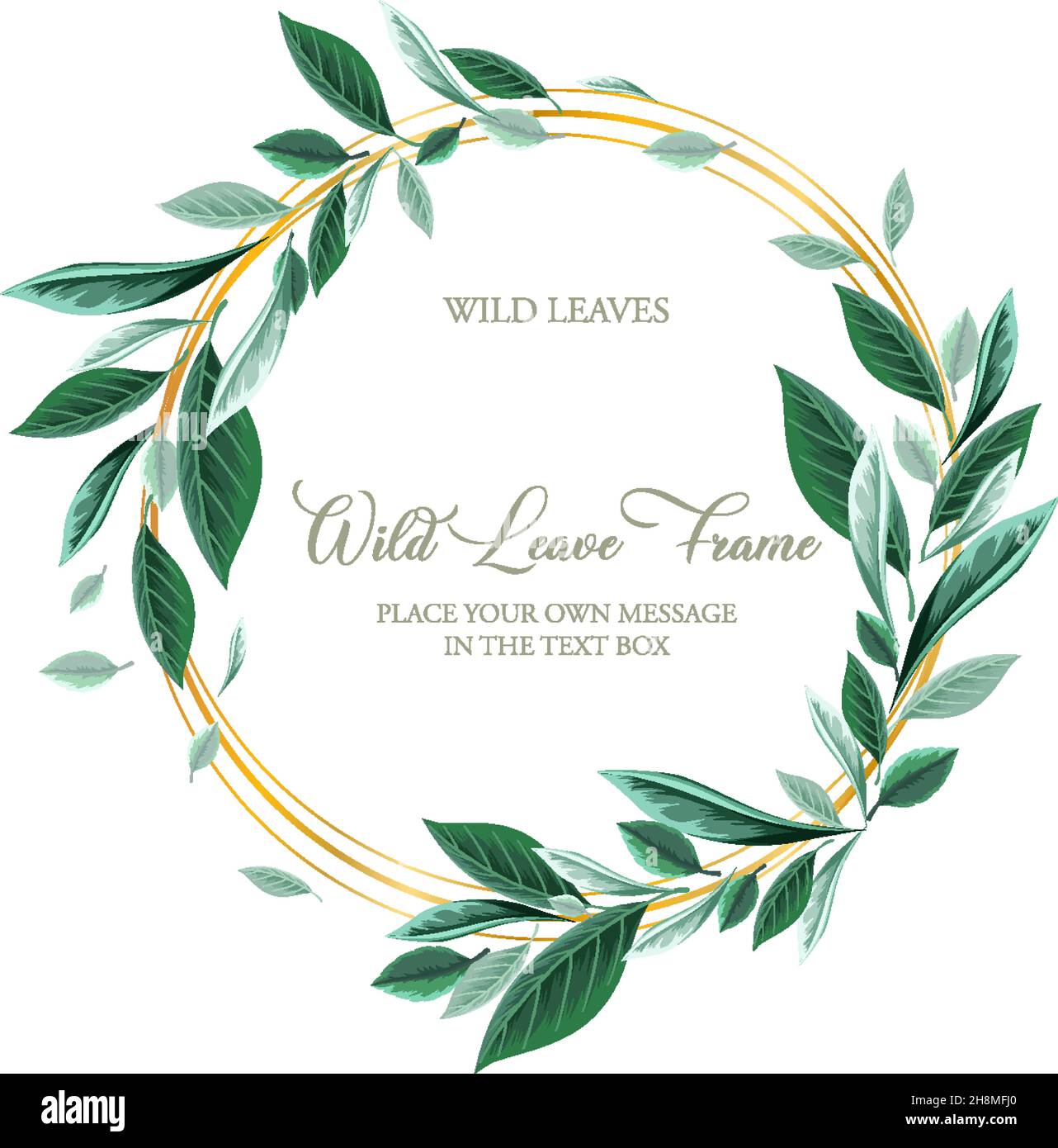 Round border frame with green foliage illustration Stock Vector Image ...