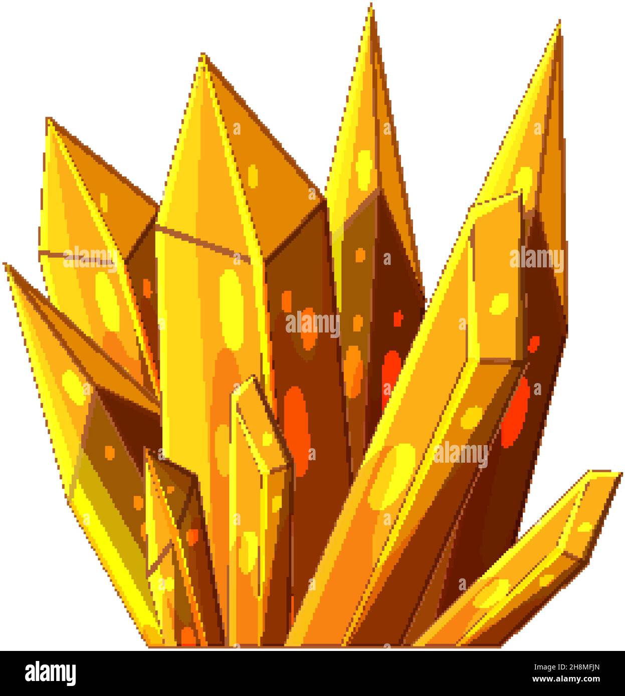 Yellow crystal in cartoon style illustration Stock Vector Image & Art ...