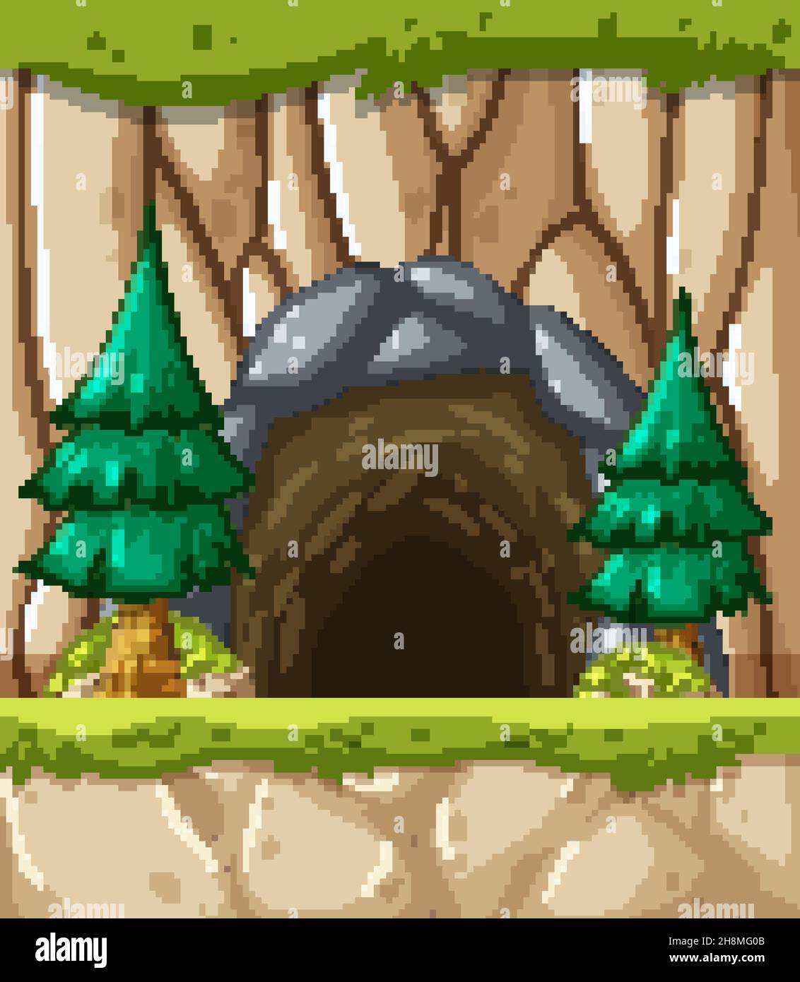 Stone cave in cartoon style illustration Stock Vector Image & Art - Alamy