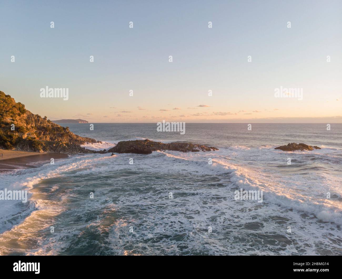 Ascea Marina cliffs, Punta del Telegrafo, Italy Stock Photo - Alamy