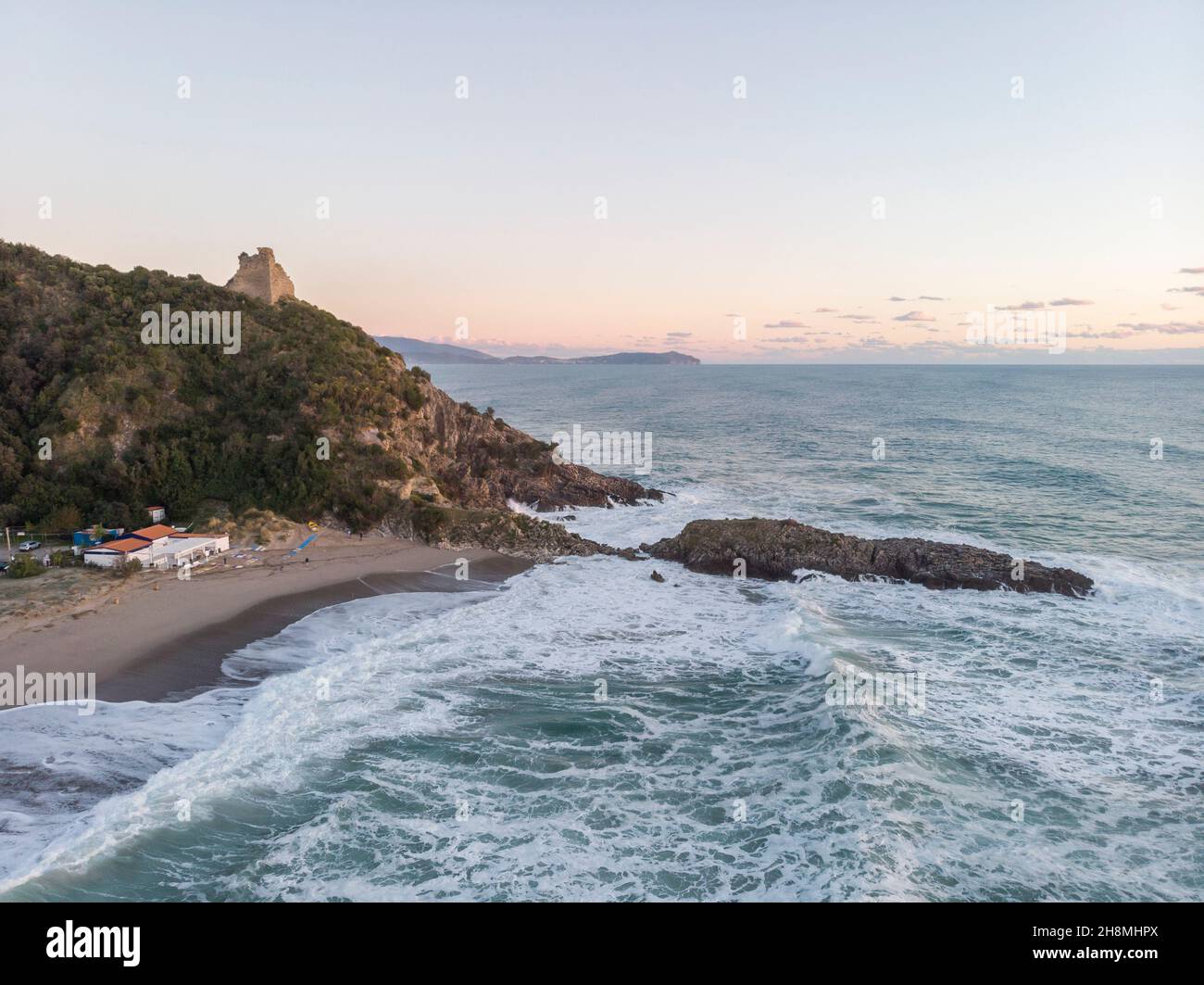 Ascea Marina cliffs, Punta del Telegrafo, Italy Stock Photo - Alamy