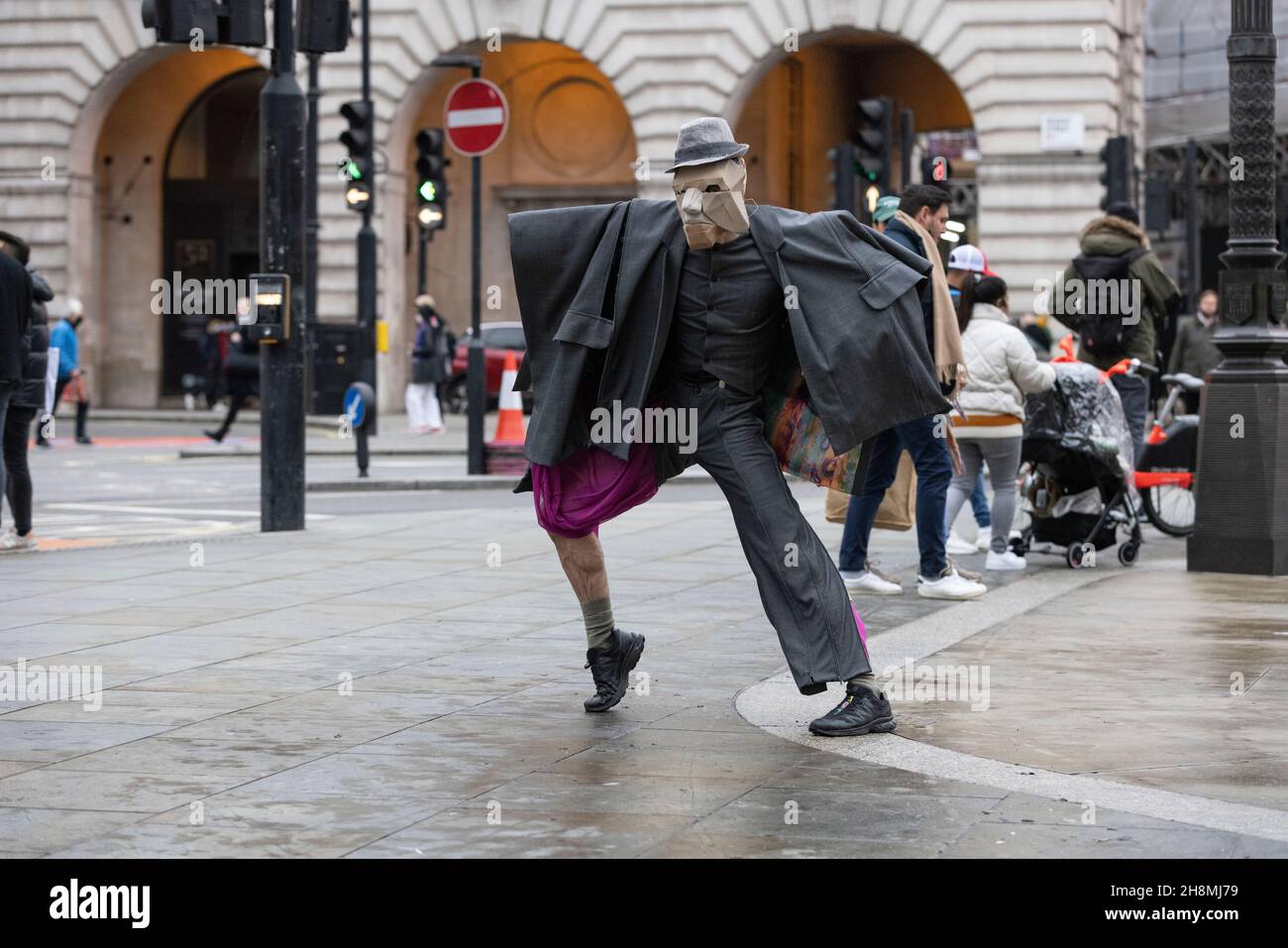 Costumed dancer at Piccadilly Circus, central London, United Kingdom ...