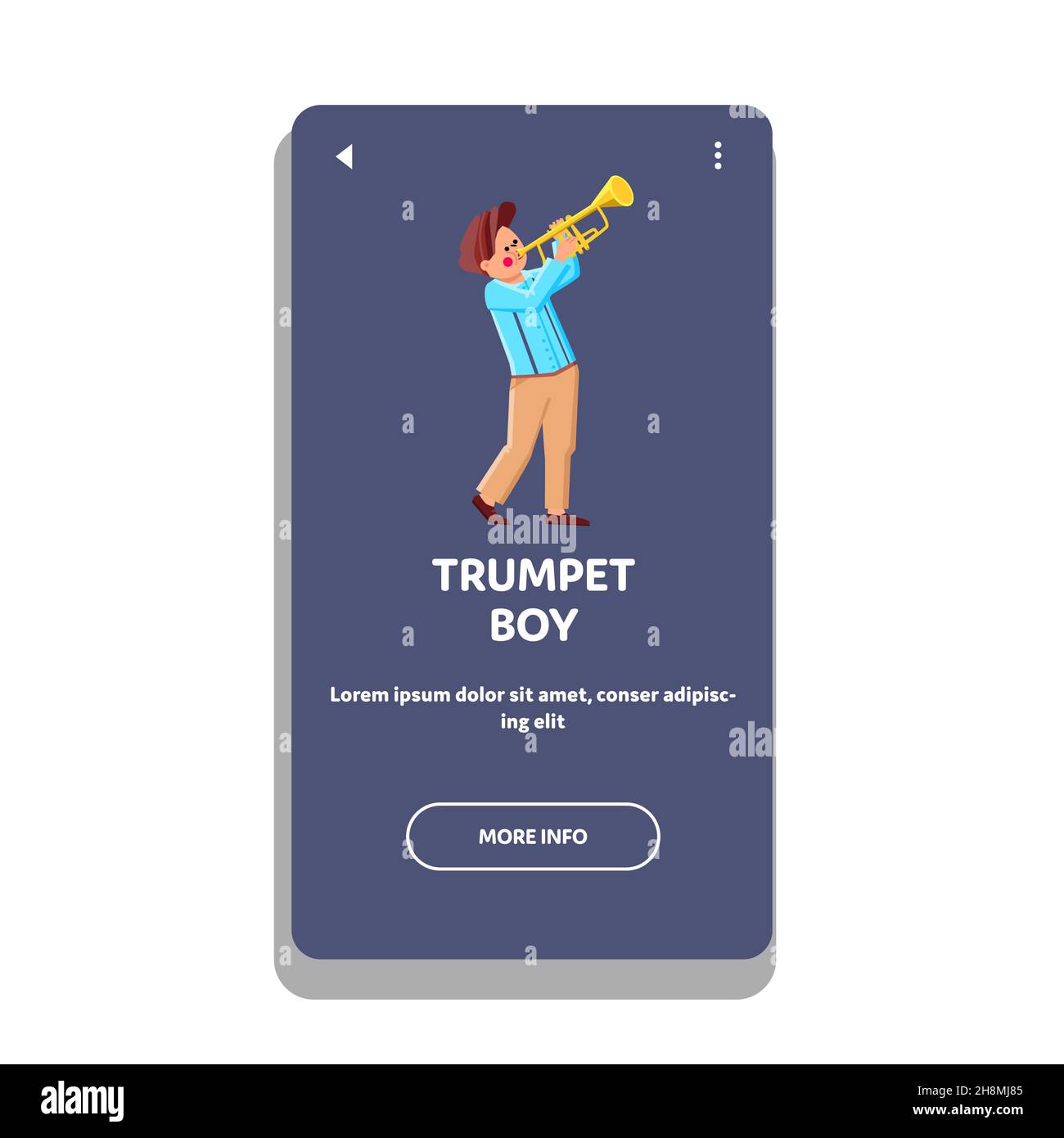 trumpet boy play music Vector Stock Vector Image & Art - Alamy