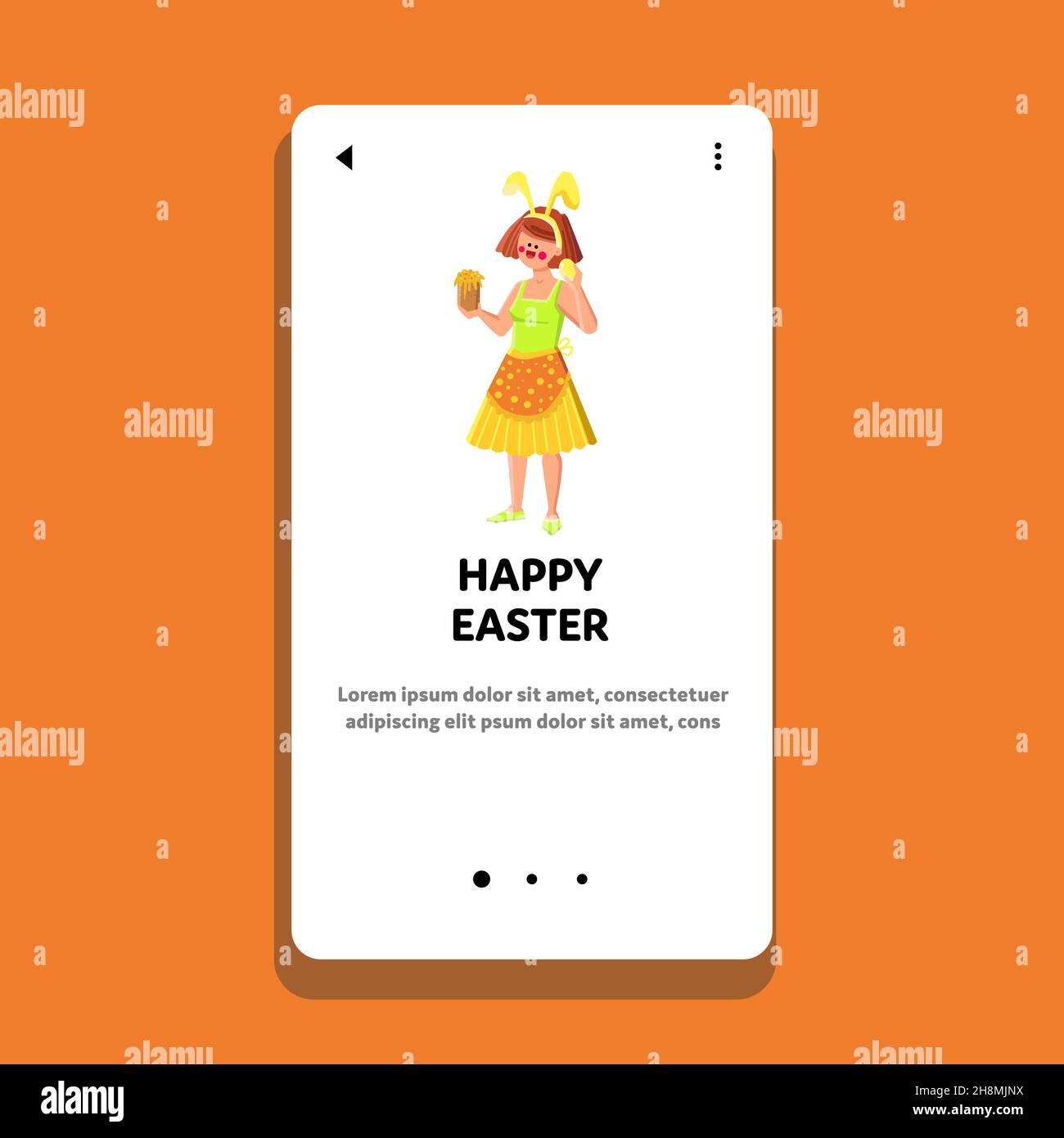 happy easter woman vector Stock Vector Image & Art - Alamy