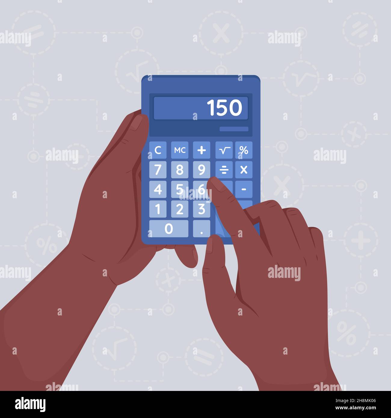 Calculating expenses flat color vector illustration Stock Vector Image ...