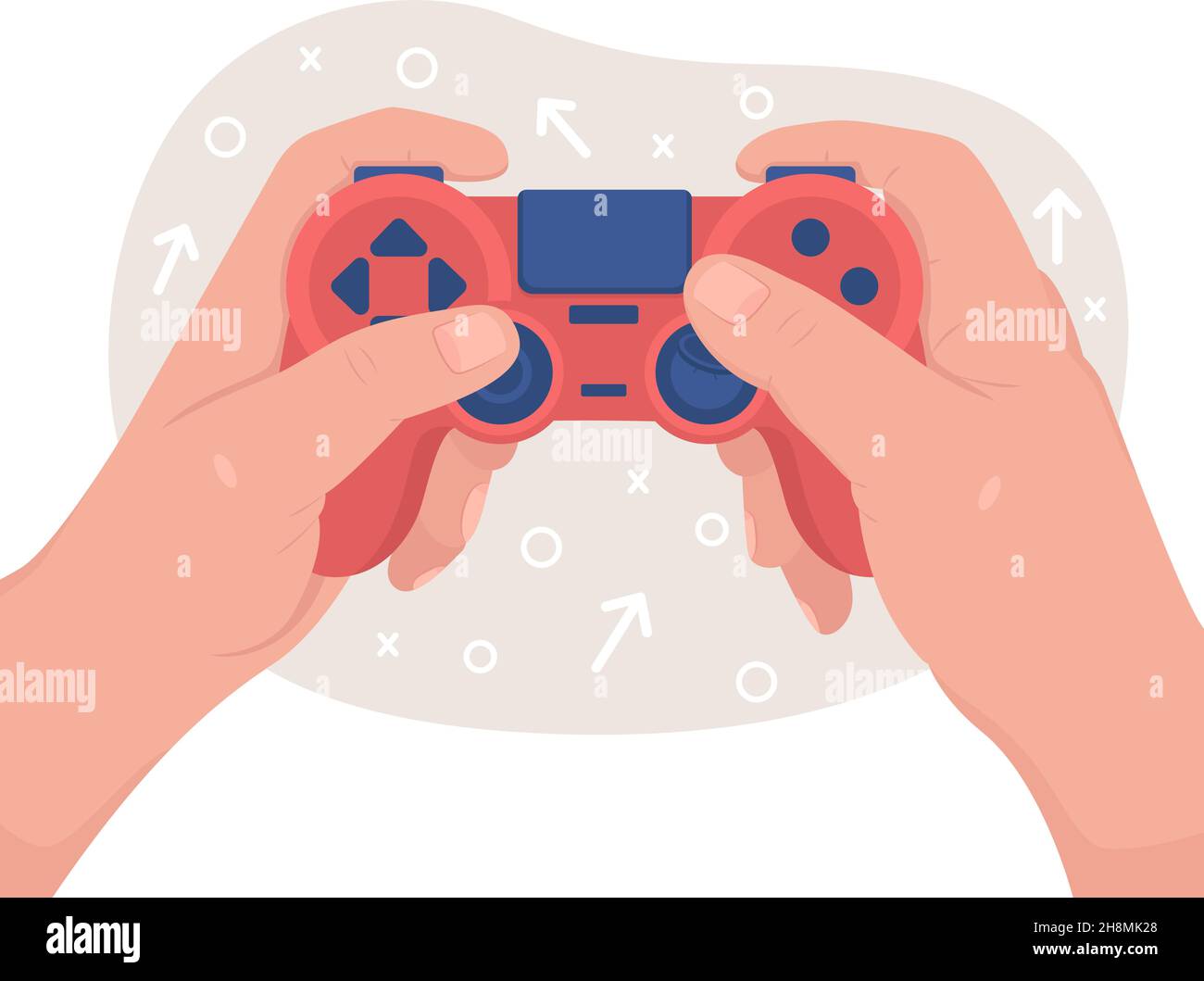 Playing with gamepad 2D vector isolated illustration Stock Vector Image ...