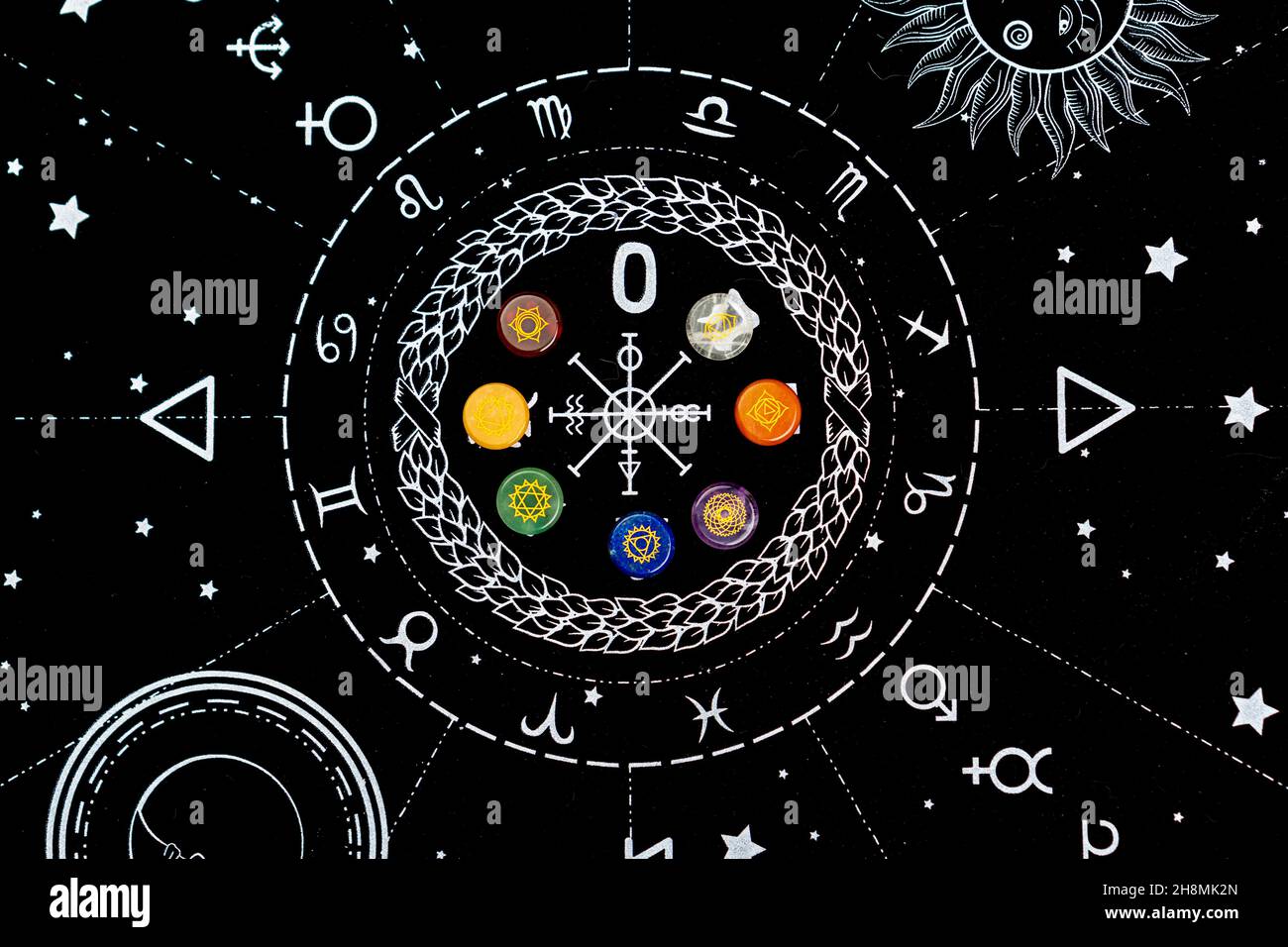 Layout on the topic of astrology and isoterics Stock Photo - Alamy