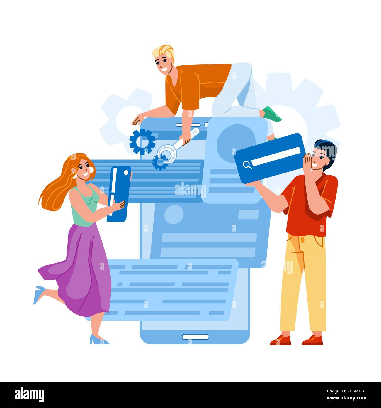 Application Development Programmers Team Vector Stock Vector Image ...