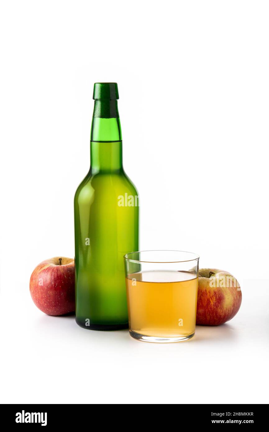 Apple cider drink isolated on white background Stock Photo - Alamy