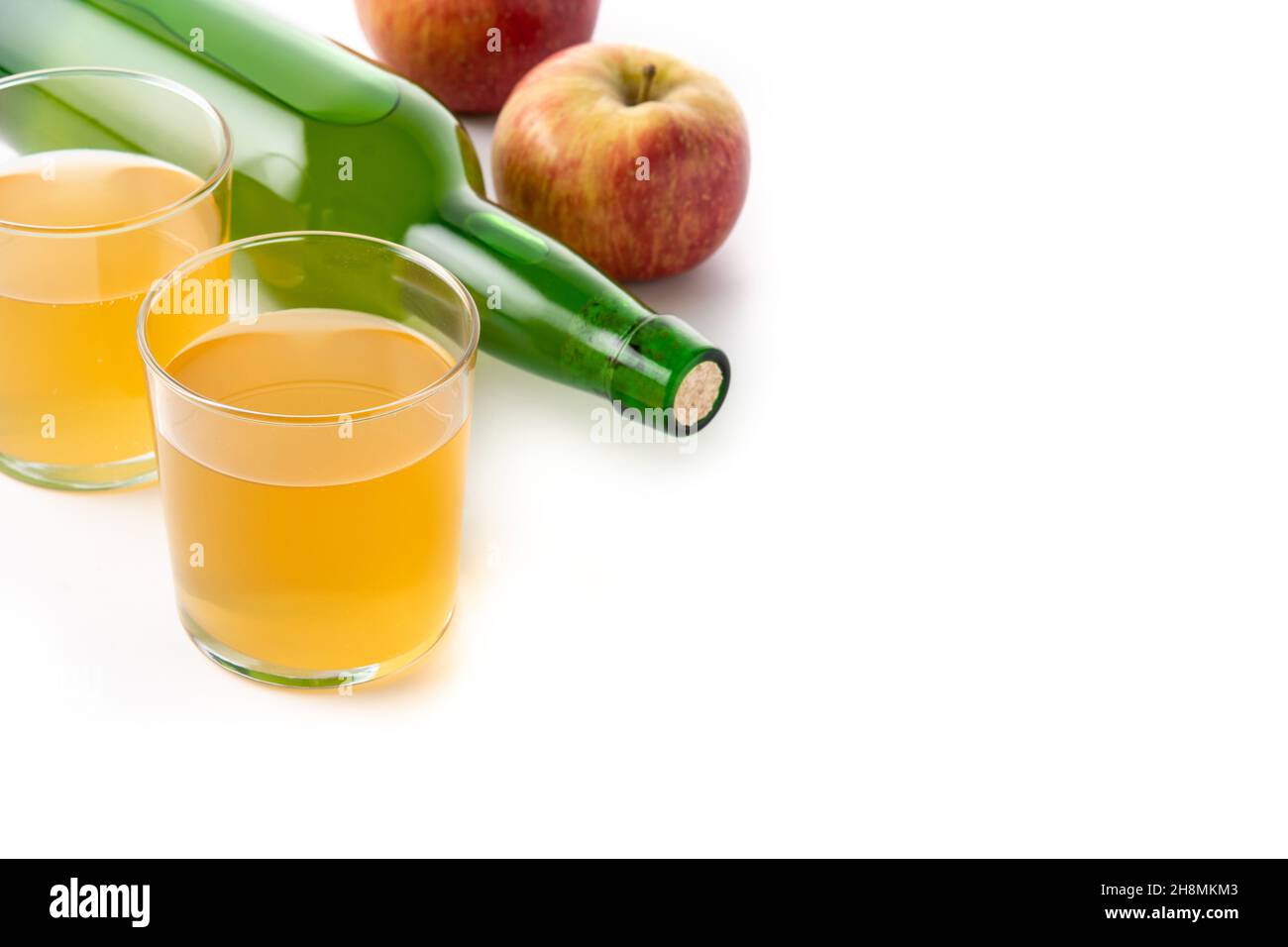 Apple cider drink isolated on white background. Copy space Stock Photo ...