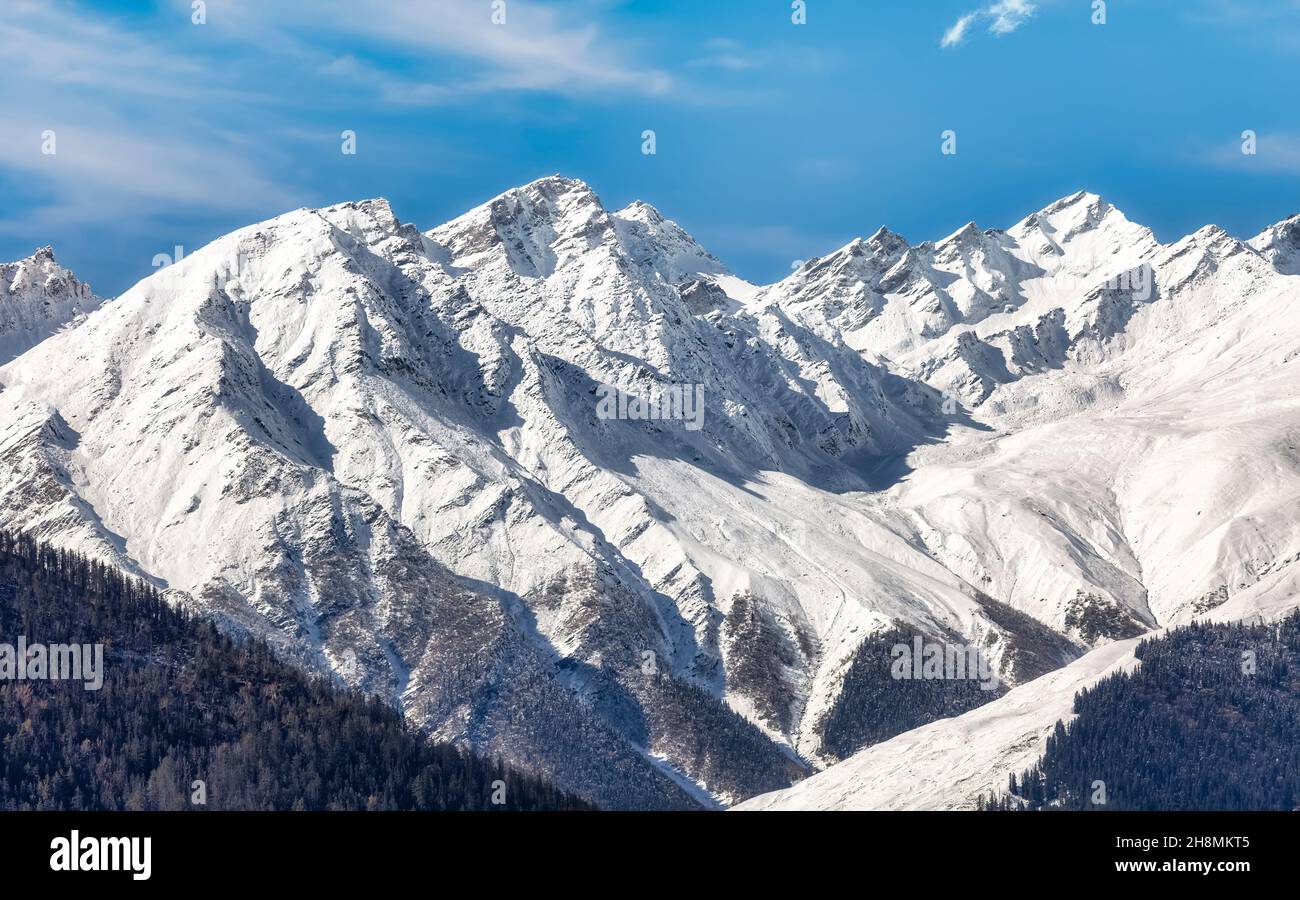 Himalaya mountain landscape also known as the Kinnaur Kailash Himalayan ...