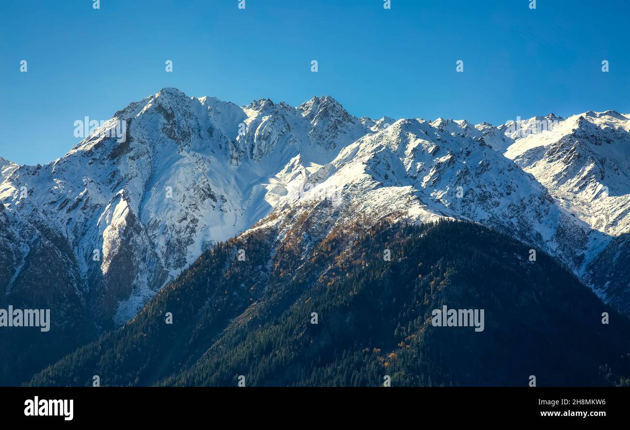 Himalaya mountain landscape also known as the Kinnaur Kailash Himalayan ...