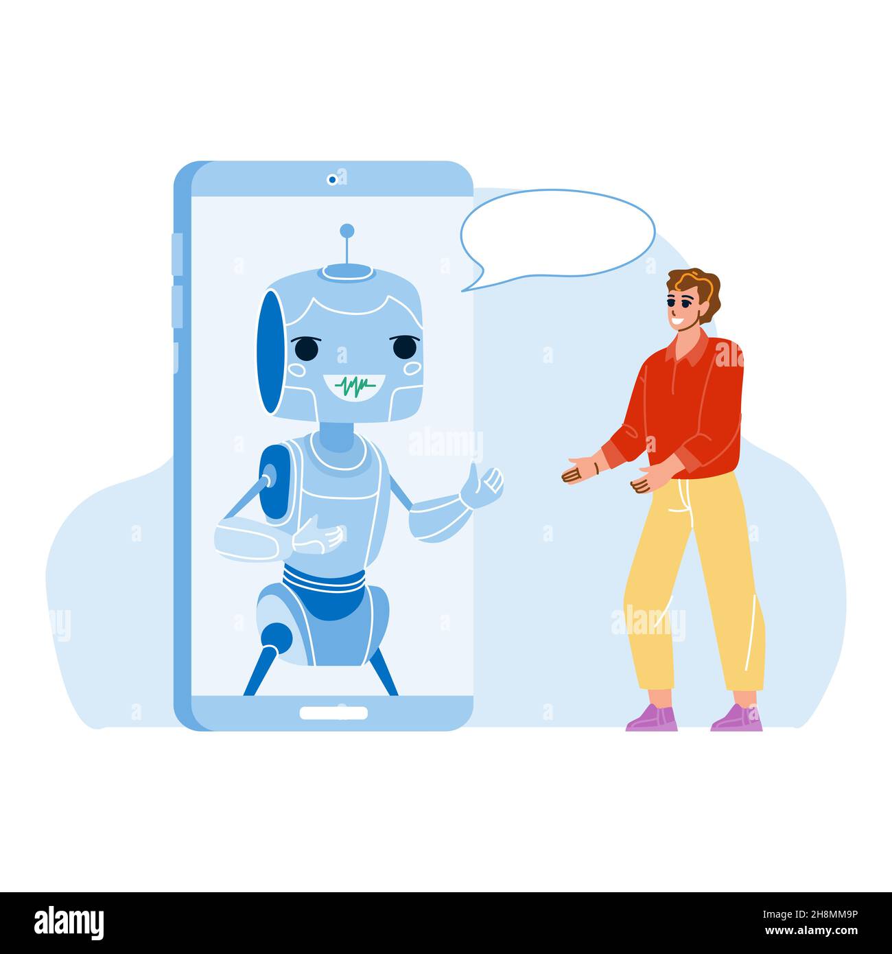 Mobile Chat Bot For Support Client Online Vector Stock Vector Image ...