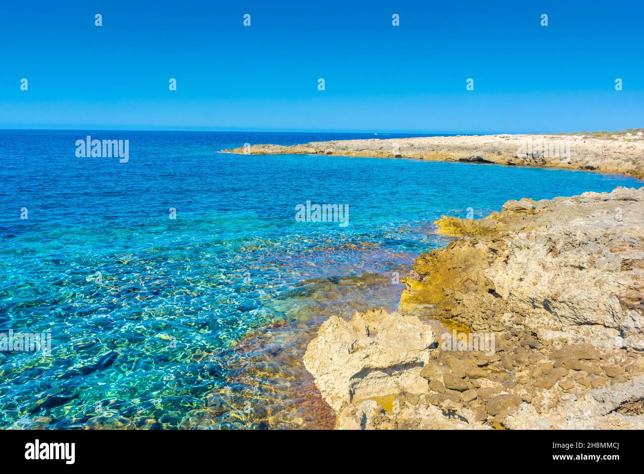 Amazing crystal clear water in the beach of Porto Selvaggio Natural ...