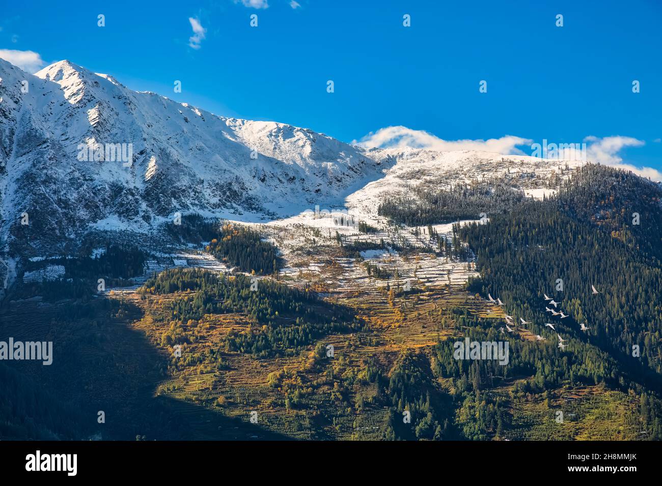 Himalaya mountain landscape also known as the Kinnaur Kailash Himalayan ...