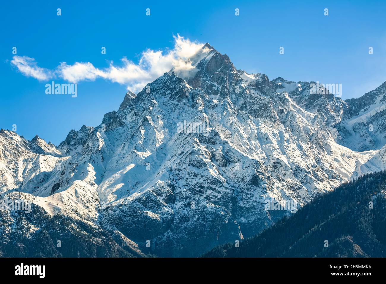 Himalaya mountain landscape also known as the Kinnaur Kailash Himalayan ...