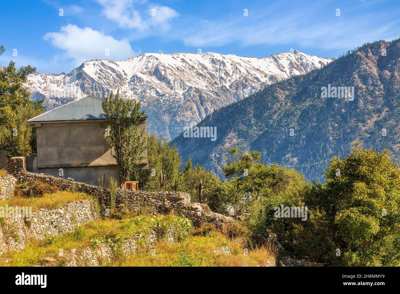 Kinnaur Kailash Himalaya mountain range at Kalpa Himachal Pradesh ...