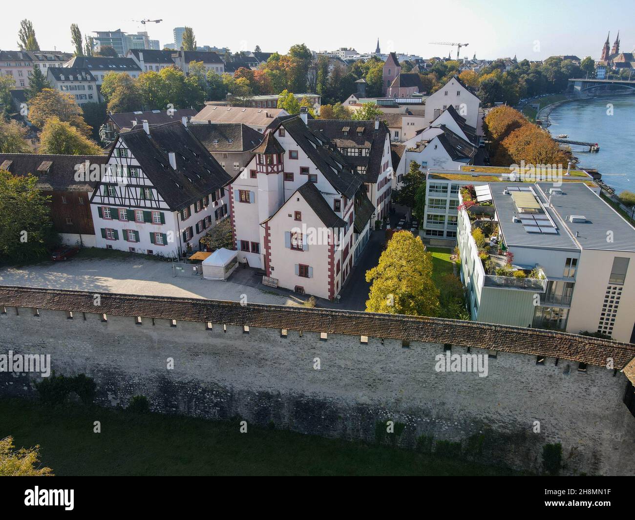 Drone view famous red tower hi-res stock photography and images - Alamy