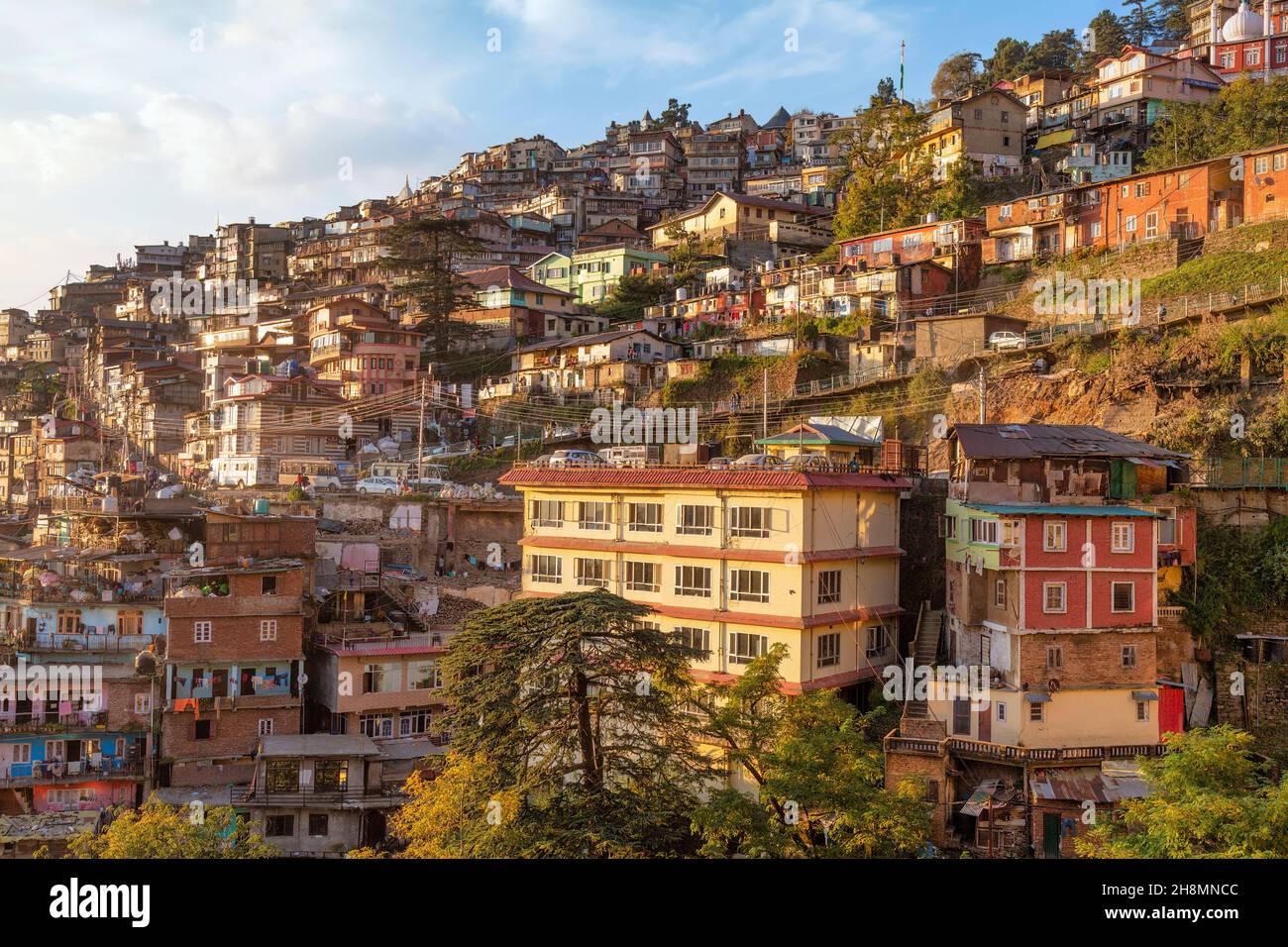 Shimla cityscape with residential and commercial buildings a scenic ...