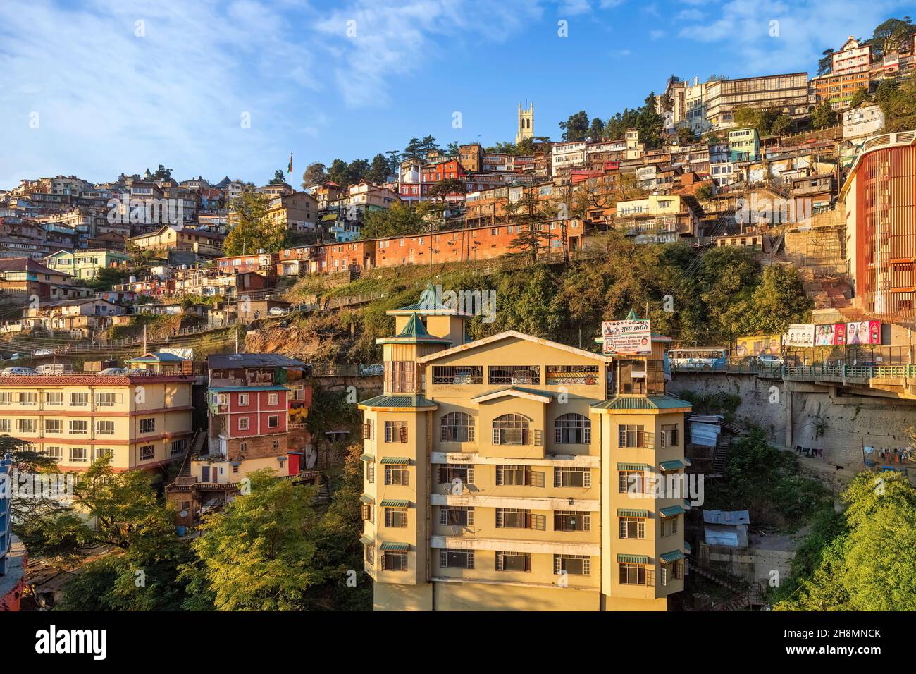 Shimla cityscape with residential and commercial buildings a scenic ...