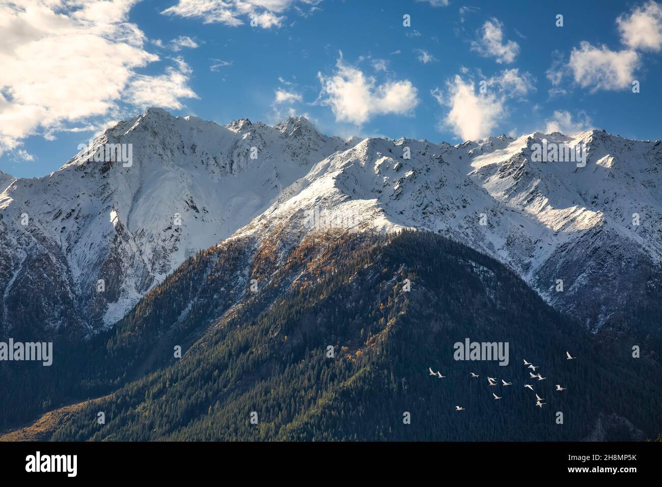 Himalaya mountain landscape also known as the Kinnaur Kailash Himalayan ...