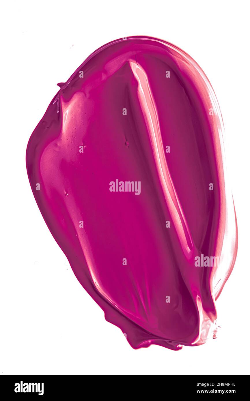 Purple beauty cosmetic texture isolated on white background, smudged ...