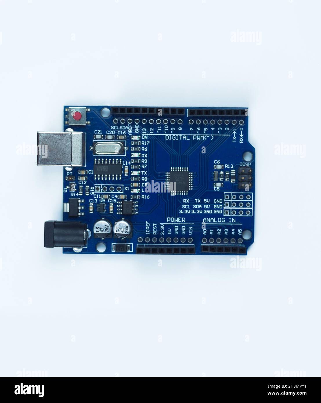 Top view of electronic components such as PCB Stock Photo - Alamy