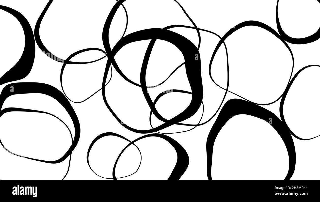 3d illustration - Minimal art. Irregular circular shapes on white ...